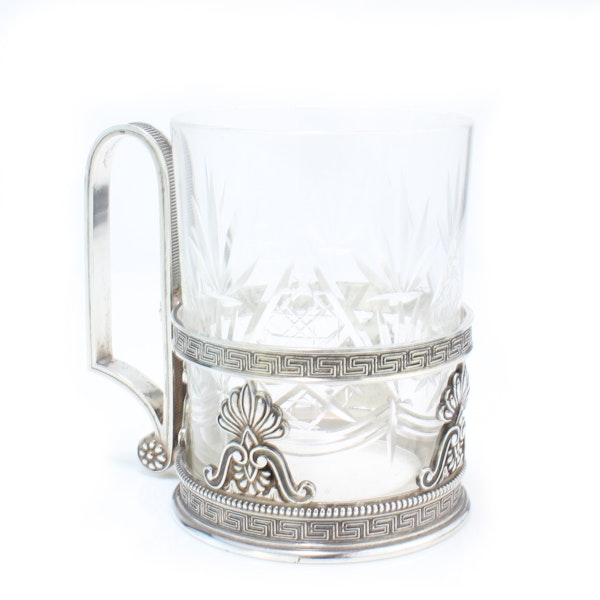 Faberge Silver Tea Glass Holder Moscow C1900