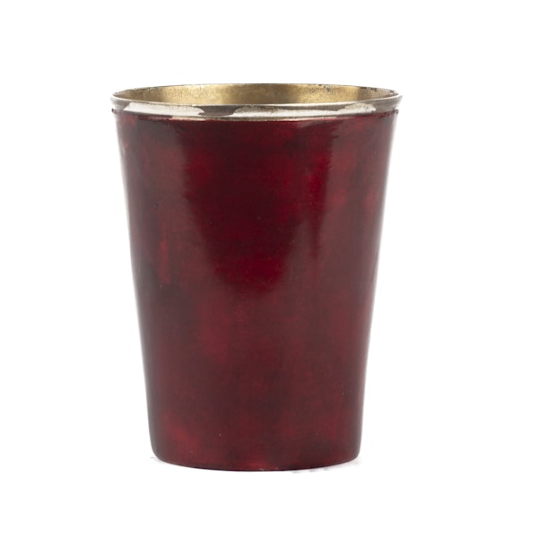 Russian Silver And Enamel Vodka Cup Moscow 1896
